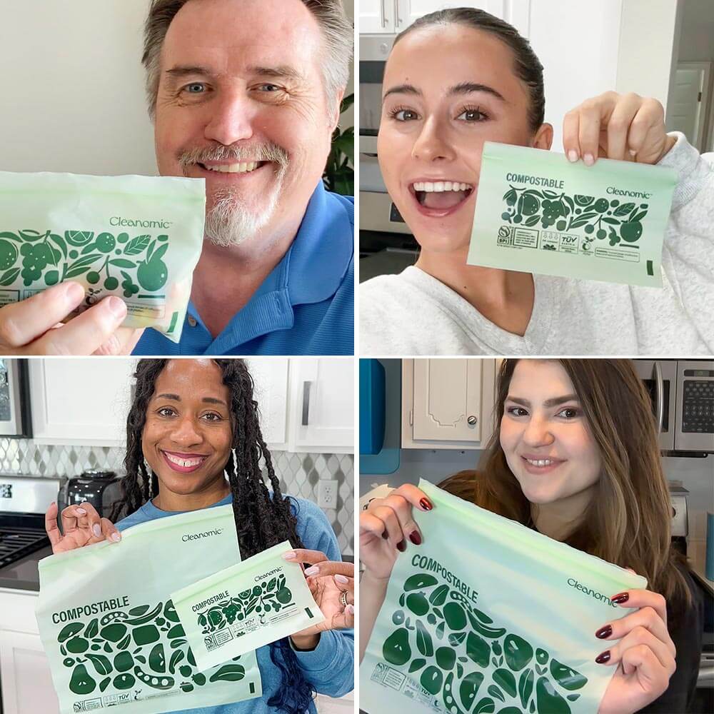 Cleanomic Compostable* Zip Bags