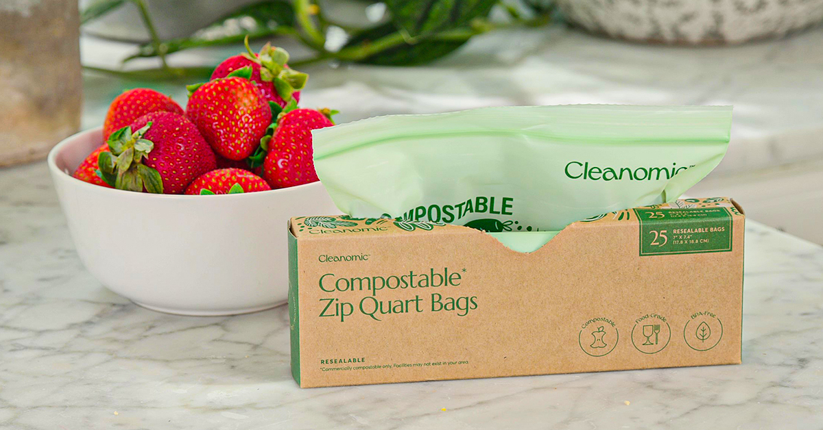 Cleanomic Compostable* Zip Bags